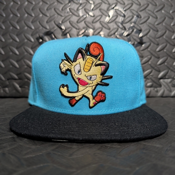 Pokemon | Accessories | Bioworld Pokemon Meowth Color Block Snapback ...